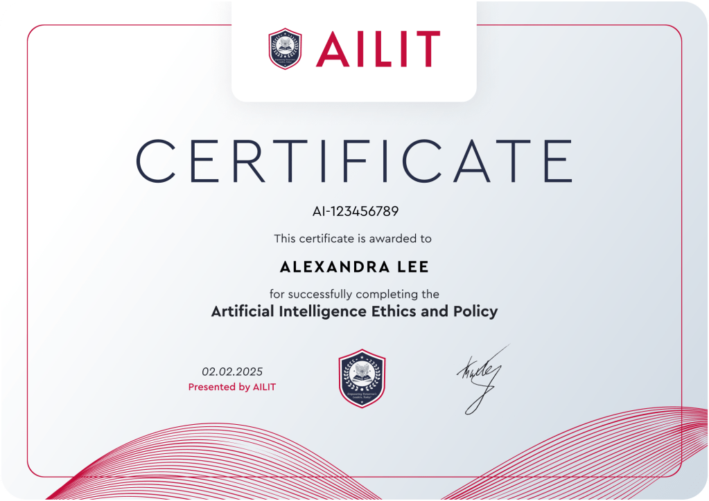 Artificial Intelligence Ethics and Policy Certificate-AILIT